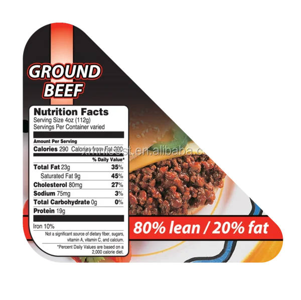 Custom Beef Meat Packaging Label Printing - Frozen Food