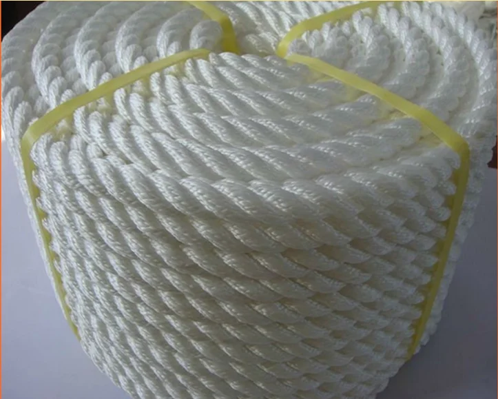 3 Strands 1'' Diameter White High Performance Polypropylene Mono ...