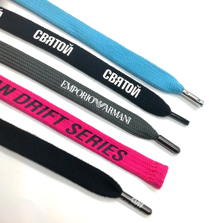 Custom Logo Flat Cotton Drawstring Cord - Durable & Eco-friendly