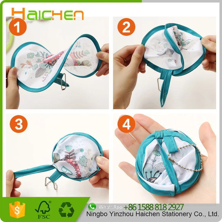 Nylon Portable Folding Hand Fan For Party Gift Fruit Frisbee Fan Cool ...