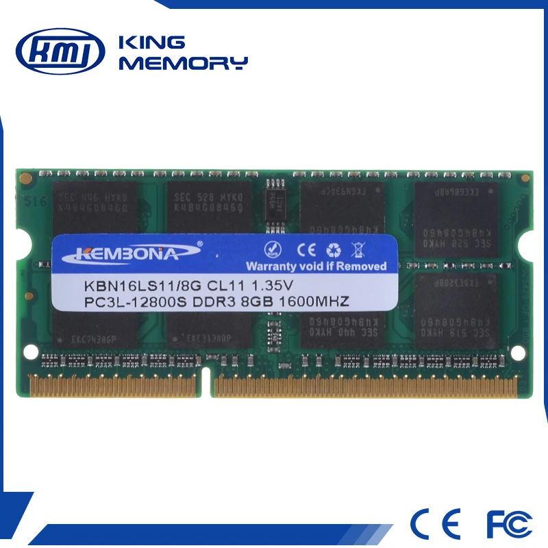 KEMBONA DDR3 8GB RAM for Laptop - 1600mhz 1.35V SODIMM