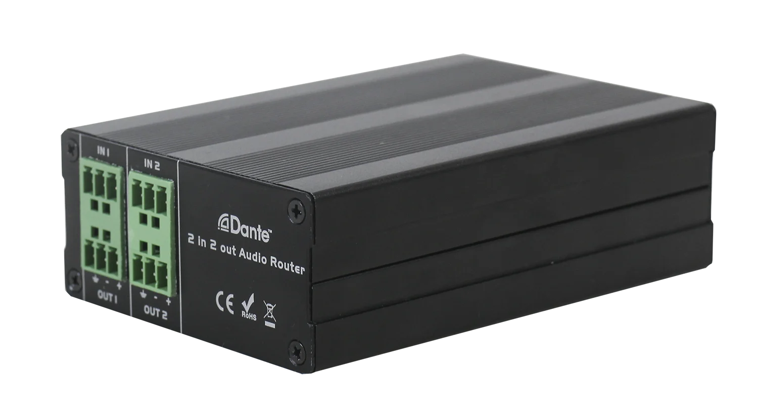 Professional Dante Small Size 2-In 2-Out Dante Audio Transmitter with ...