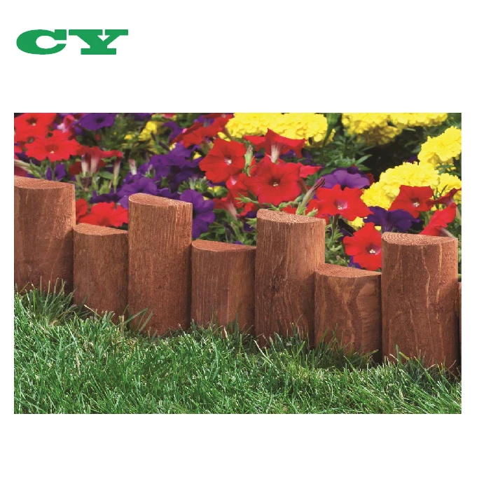 Garden Decor Half Log Wooden Landscape Edging For Flower Plant Beds ...