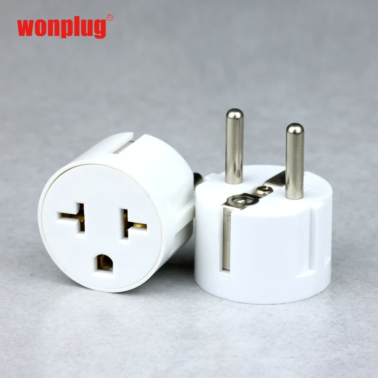 Usa To Euro Europe Us 2 Flat Pin To Eu 2 Round Pin Plug Socket Adapter ...