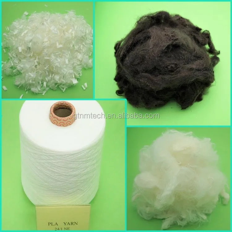 1.2d*38mm Pla Corn Fiber Pla Raw Material For Spinning Pla Filament ...