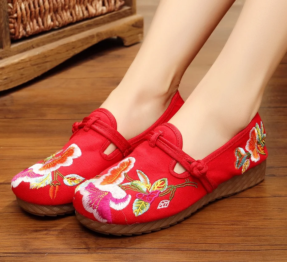 Woman Spring/autumn Chinese Traditional Lady Embroidered Floral Shoes ...