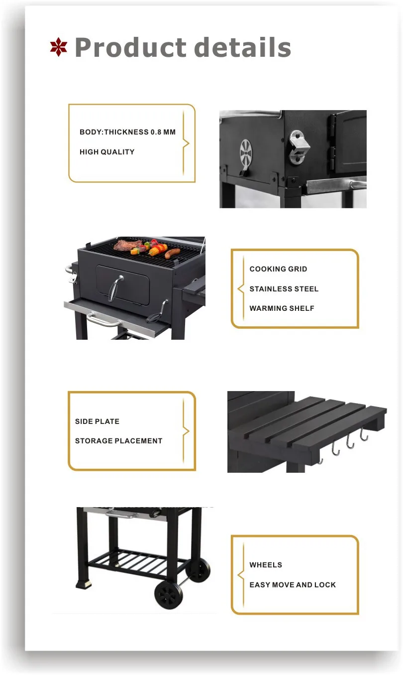 Char-griller Square Charcoal Smoker Grill Black Furnace Body| Alibaba.com