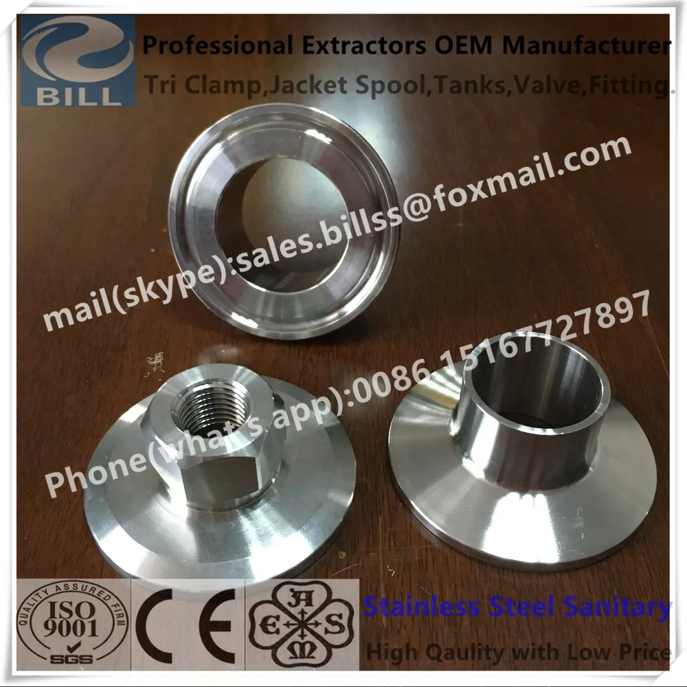 Stainless Steel Sanitary 3a/sms Tri Clamp Ferrule Hose Adapters - Buy ...