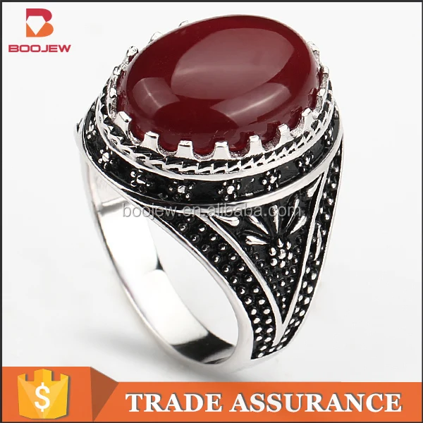 Saudi Arabia Design Mens Rings Wholesale White 18k Silver Ring From ...