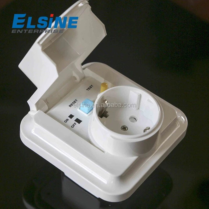 RCD09 Intertek IP44 16A RCCB Residual Current Socket - OEM | Wholesale