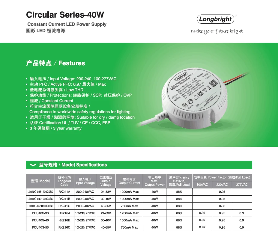 24-33v 1200ma Round Shape Longbright Constant Led Driver - Buy For ...