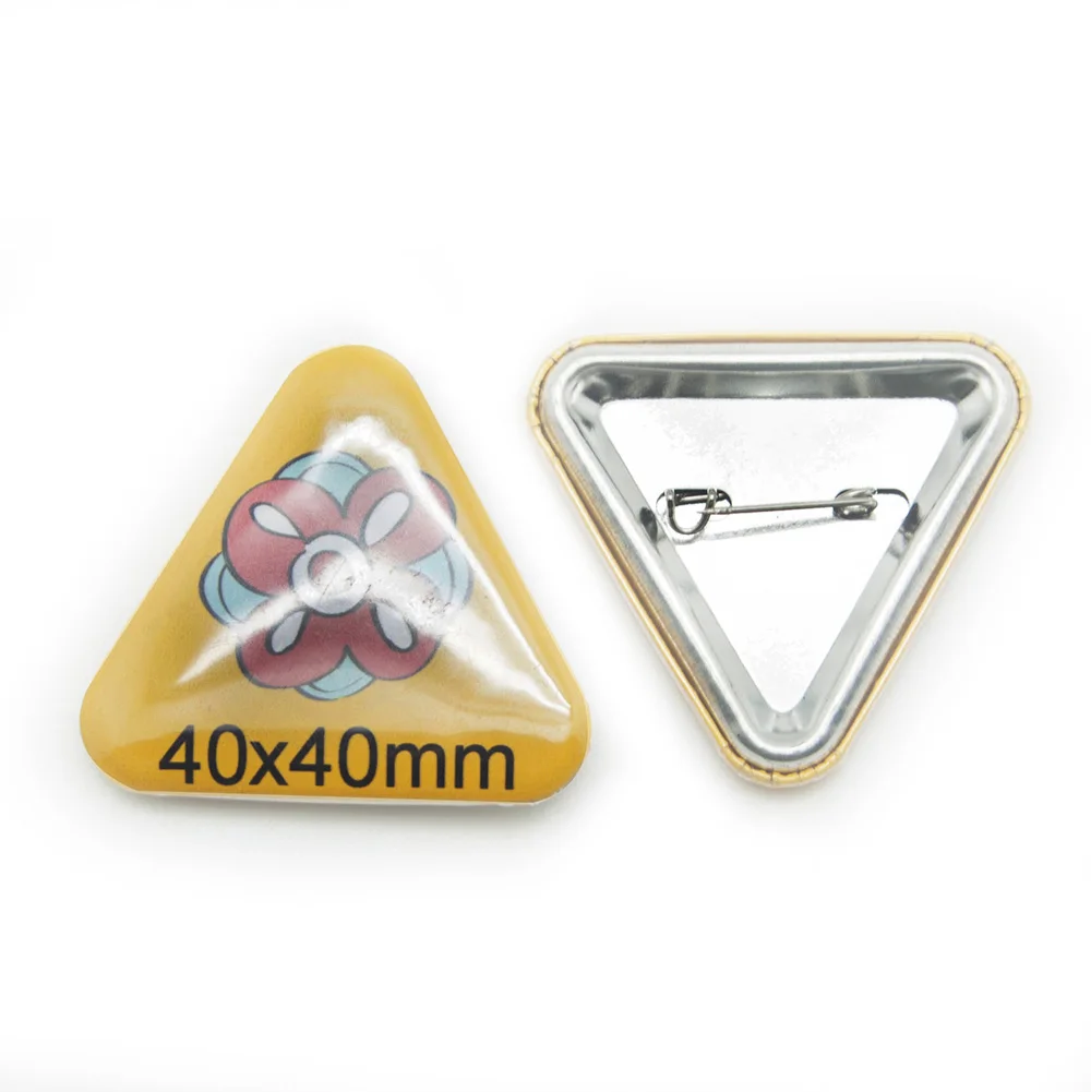 Metal Triangle 40x40mm Pin Button - Tin Badge by TALENT