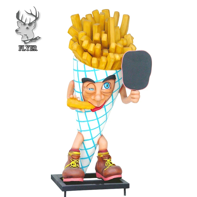 Shop Decoration Fiberglass Cartoon Chips Statue French Fries
