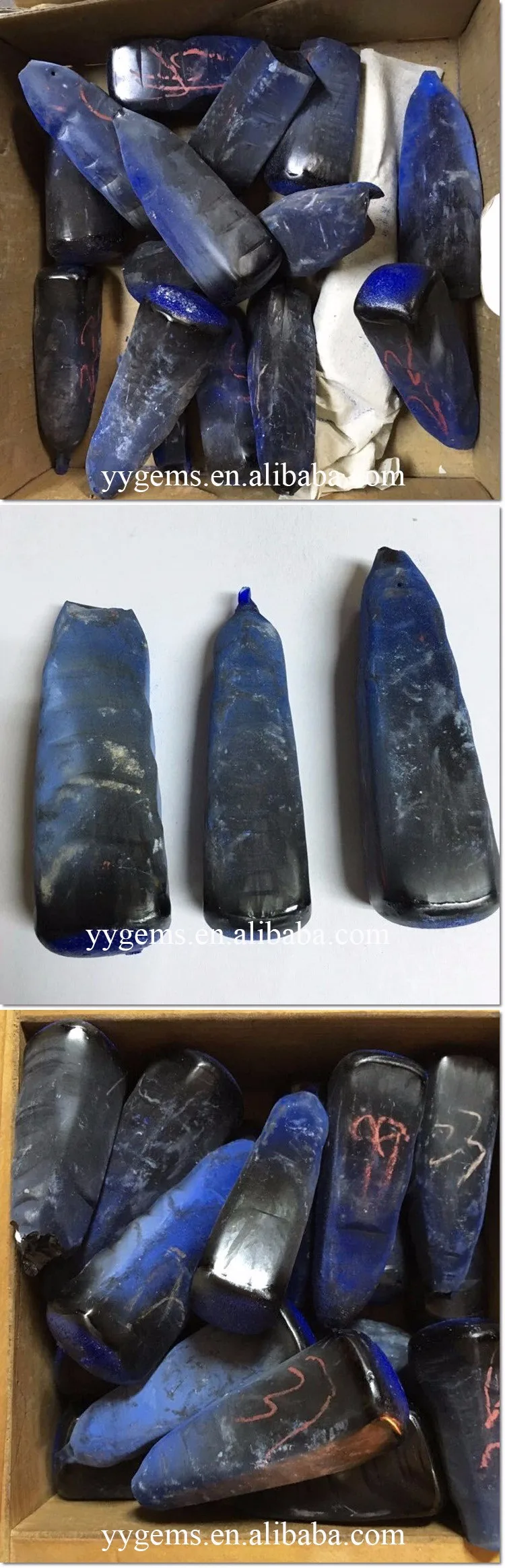 Dark Blue Synthetic Corundum/synthetic Blue Sapphire Rough /artificial ...