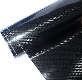 Super Glossy 5d Carbon Fibre Vinyl Wrap Car Wrapping Film Shiny Carbon ...