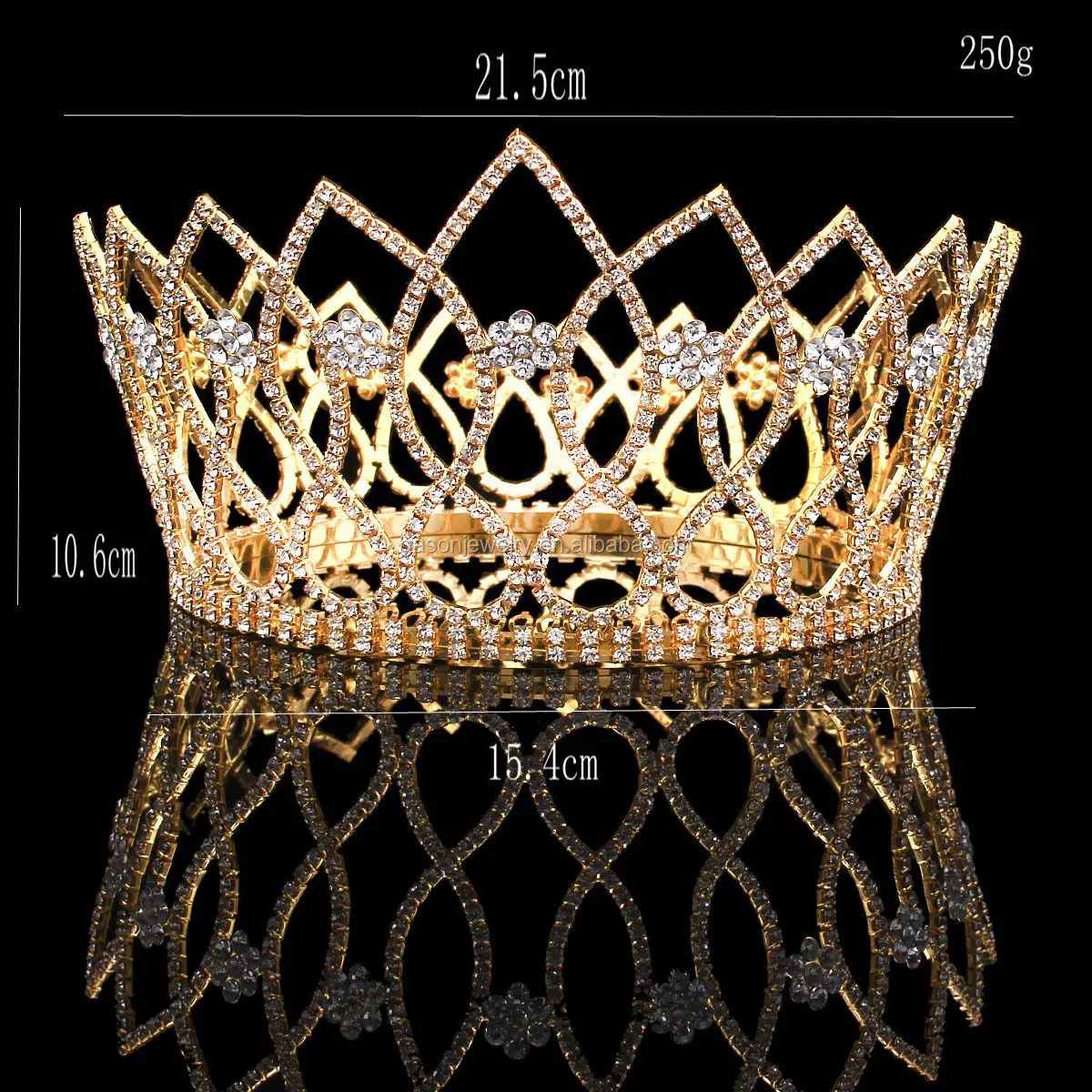 Big Round Pageant Crown Crystal Winner Crown For Girls - Buy Pageant ...