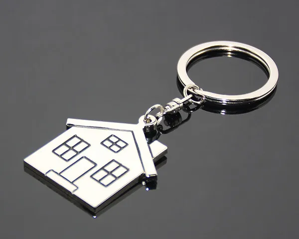 Engraved House Home Shaped Keychain Estate Company Promotional Gifts ...