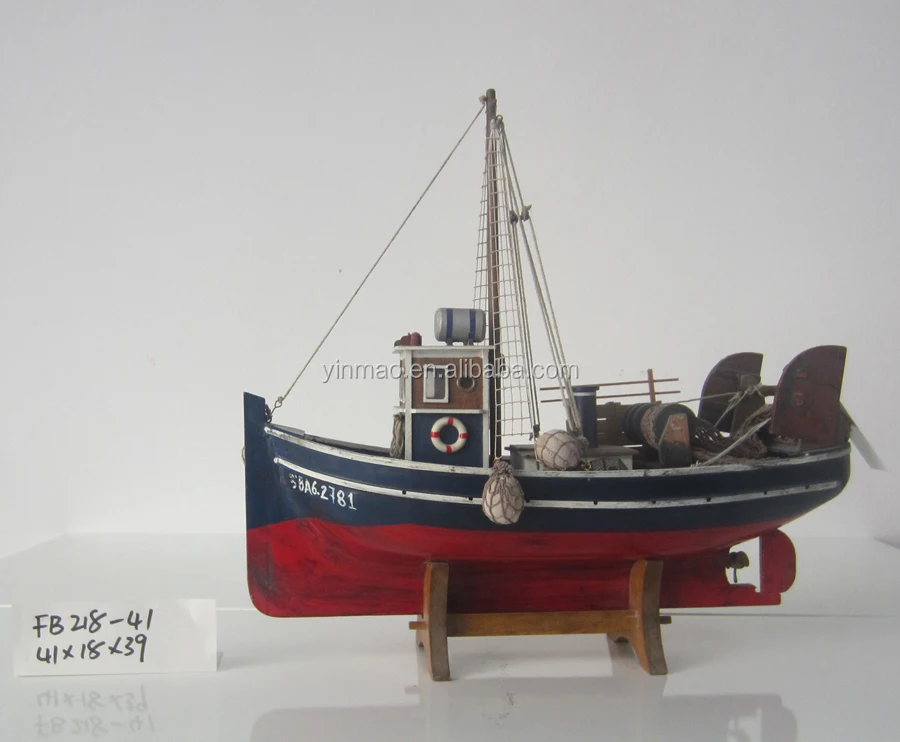 Antique Fishing Boat Model,41x18x39cm,Fat Body Crab Ship Model - Buy ...