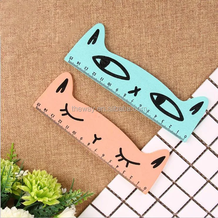 Cute Cat Design Wood Ruler 15cm Promotional Stationery Gift - Buy Cat ...