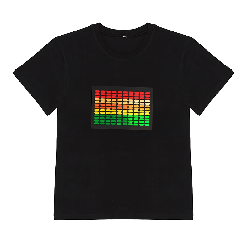 Light Up T-shirt Sound Activated Wireless Led T Shirt El Flashing T ...