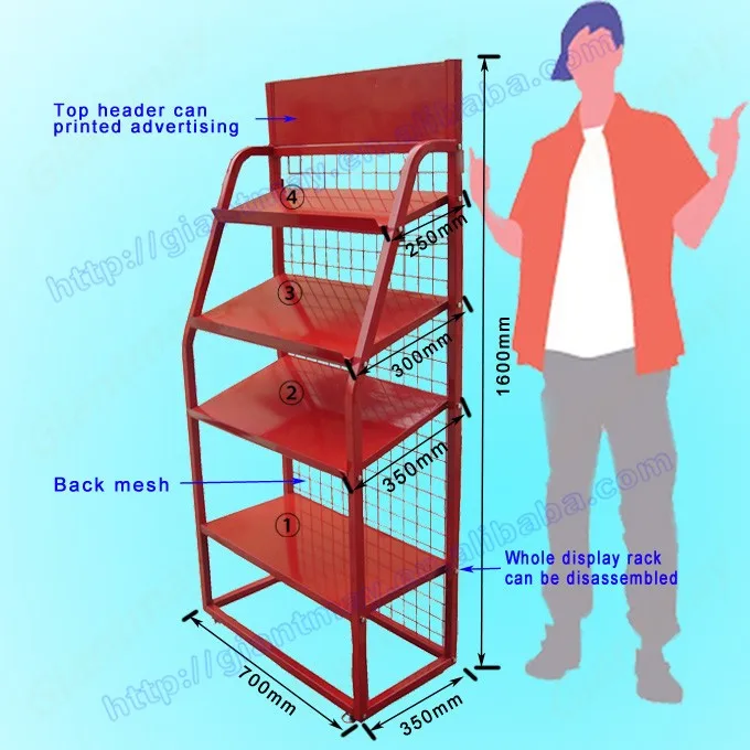 Metal Retail Store Inclined Floor Shelf Design Pillow Display Stand ...