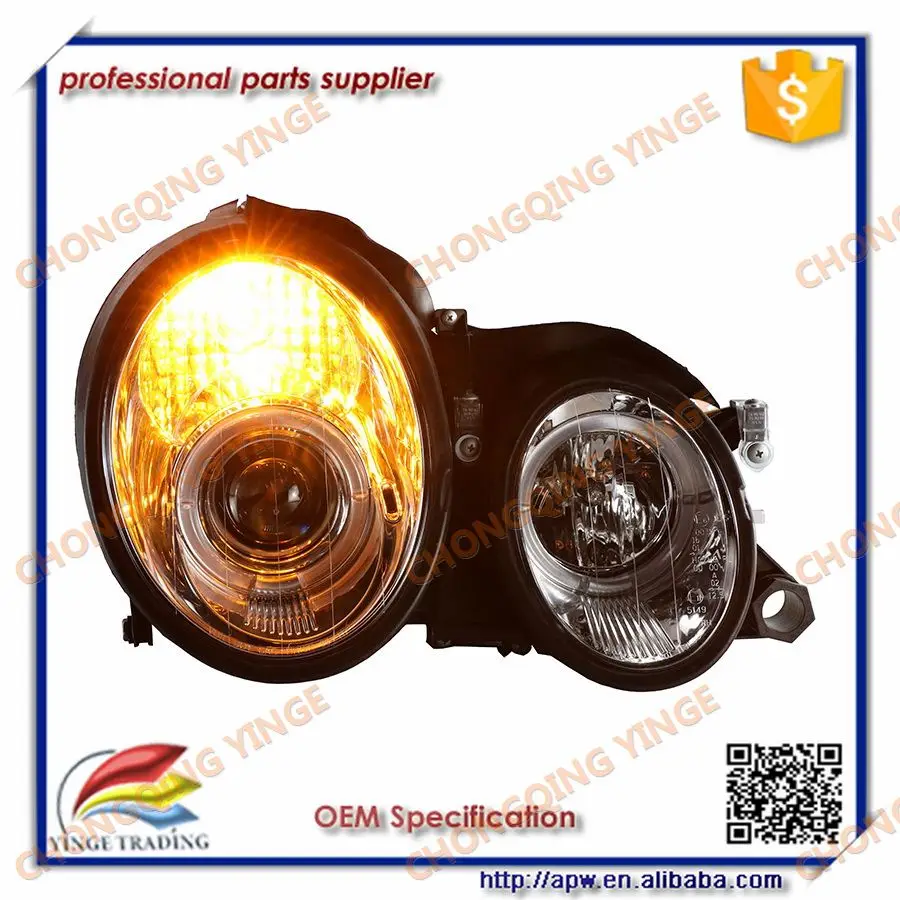W208 CLK200 CLK230 CLK280 CLK320 CLK430 Angel Eyes LED Headlight