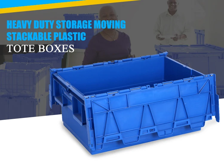 Durable, Customizable Plastic Tote Boxes with Hinged Lids