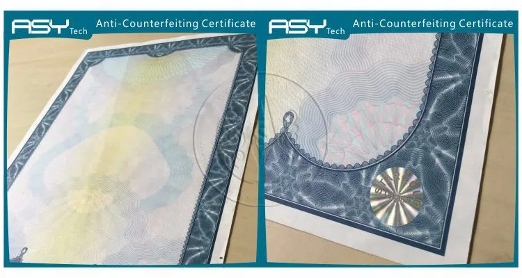 Hot Stamping Hologram Security Paper Certificate Printing - Buy ...