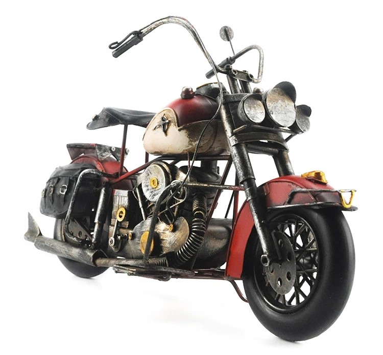 Antique Motorcycle Model Metal Craft Home Red Exquisite Motorbike ...