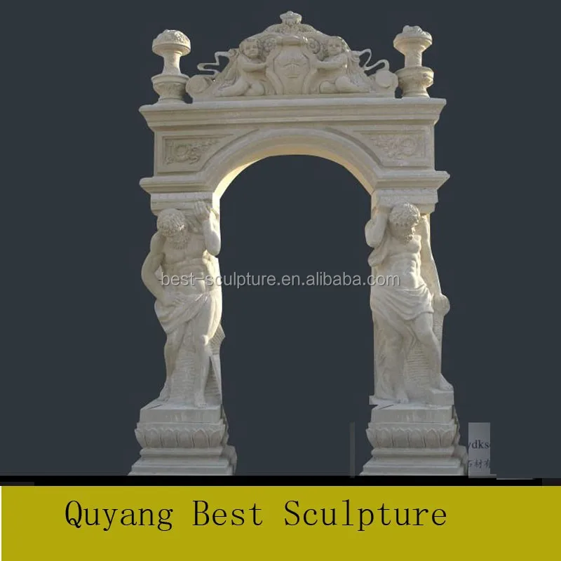 Hand Carved Stone Arch Outdoor Marble Door Frame With Pillar Design ...