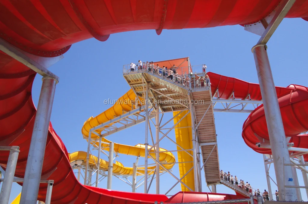 Family Wide Raft Fiberglass Water Slide Long For Water Park Equipment ...