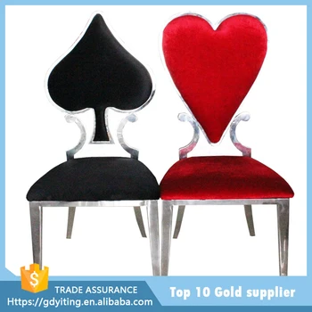 Stackable Heart Shape Back Dining Chair With Metal Leg For Restaurant ...