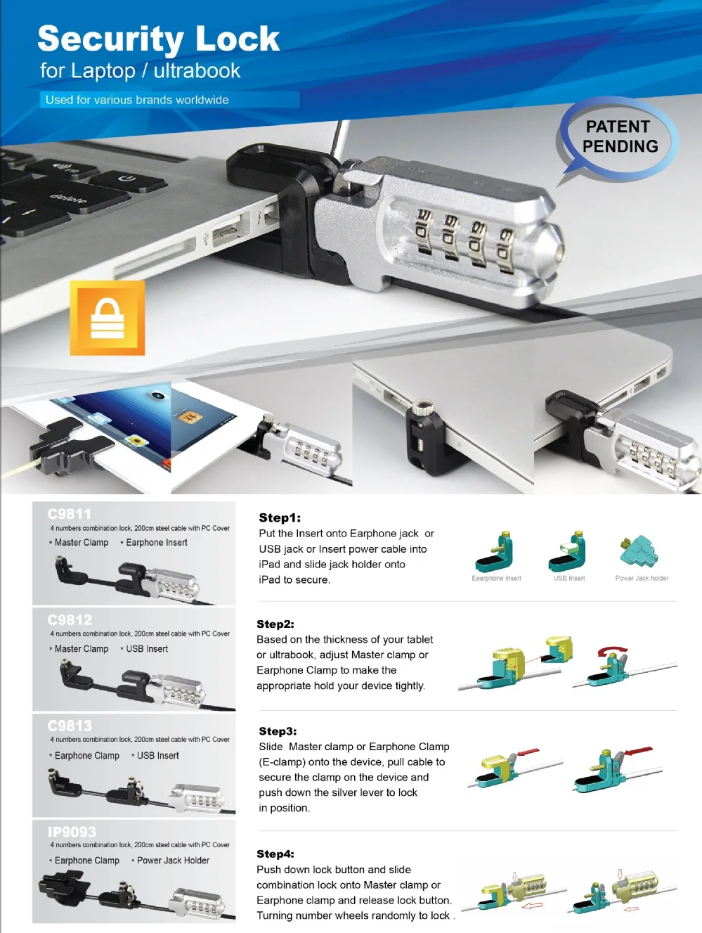High Security Laptop Key Lock / Usb Lock - Buy Laptop Lock,Usb Lock ...