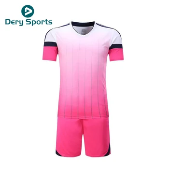 Custom Made Pink Soccer Jerseys Sports Uniforms Football Gradient ...