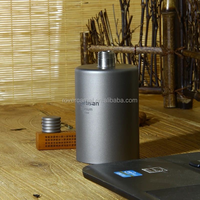 Outdoor Hiking Camping Round Titanium Flask Eco-friendly Ultralight ...
