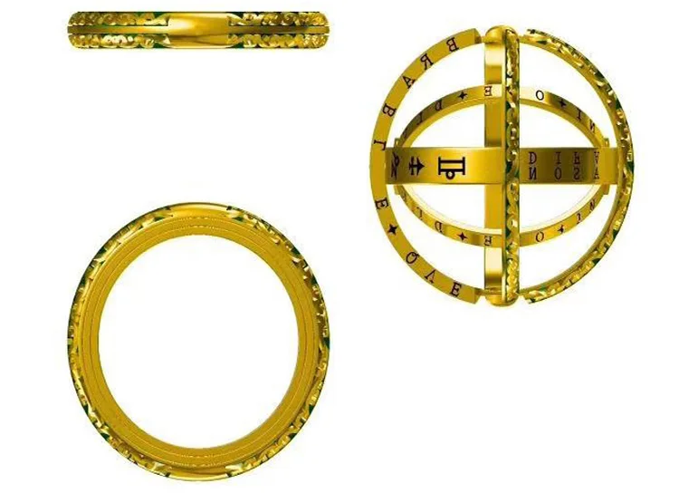 Cosmic Silver Finger Stainless Steel Gold Plated Rings