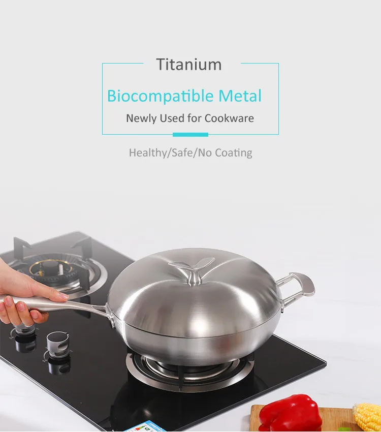 28cm No Heavy Metal Corrosion Resistance Healthy Titanium Cookware ...