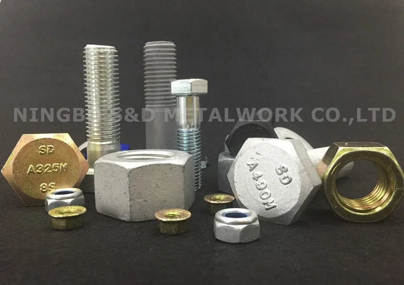 Heavy Hex Structural Bolt Nut Astm A325 Hdg/black Finish/zinc/zinc Yellow Bolt - Buy Bolt Nut ...