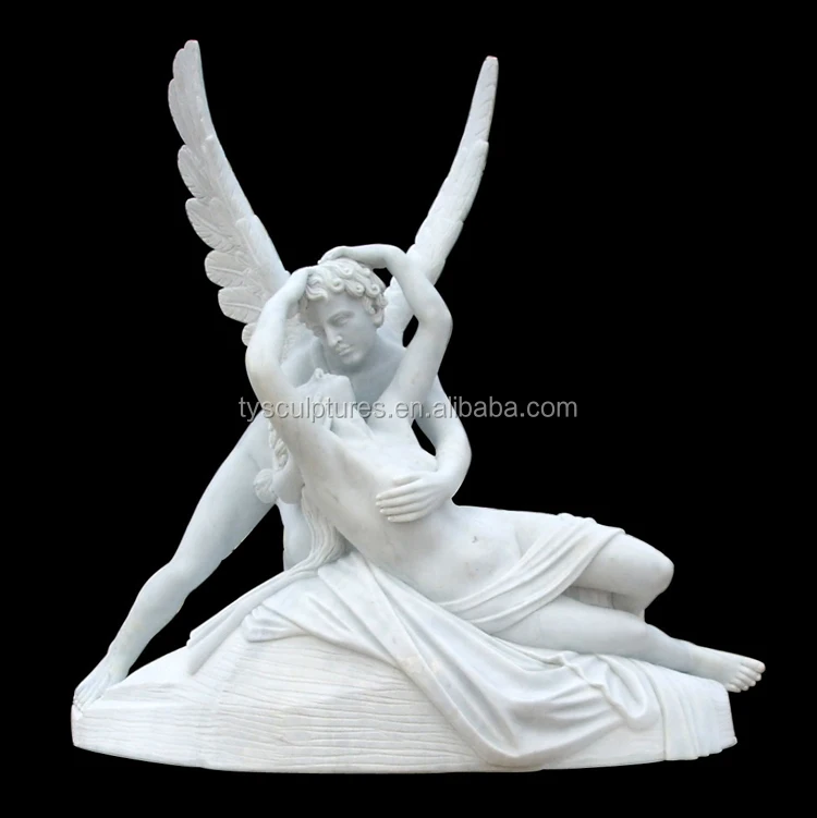 Garden Famous Large Kissing Angel Statue Marble Loving Angel Sculpture ...