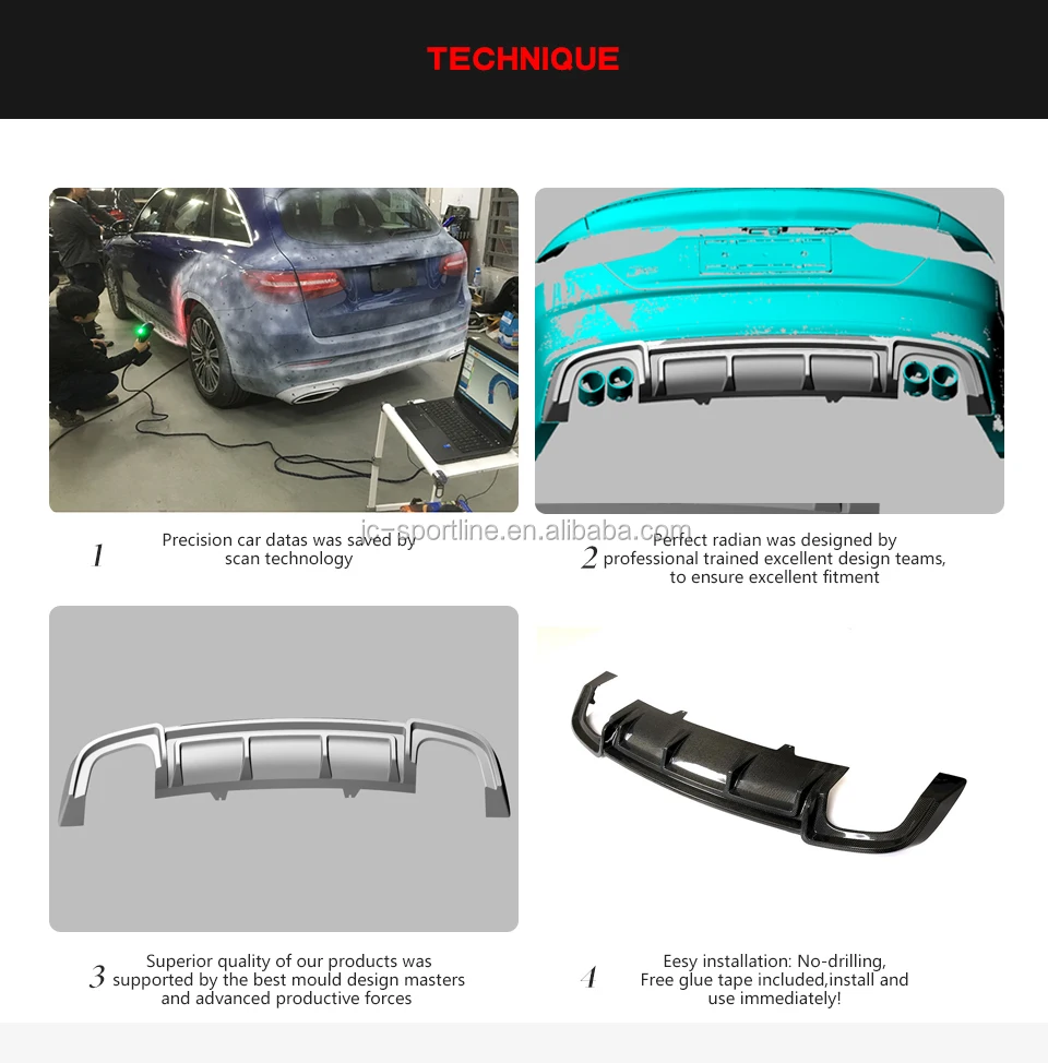 S5 Carbon Fiber Rear Bumper Diffuser Lip for Audi S5 B9