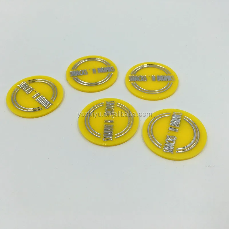 Custom Colored Plastic Drink Token Embossed Engraved With Hot Stamping ...