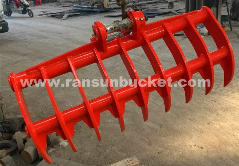 High Quality Excavator Rake Root Rake Bucket With Reinforced Teeth ...