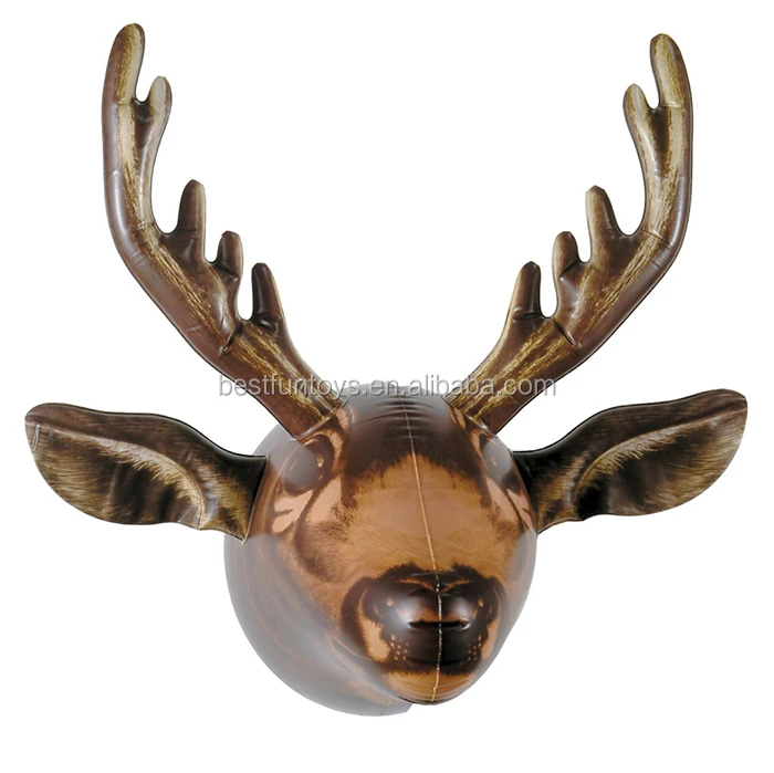 Heavy Duty Pvc Inflatable Moose Head Wall Decoration Plastic Deer Head ...