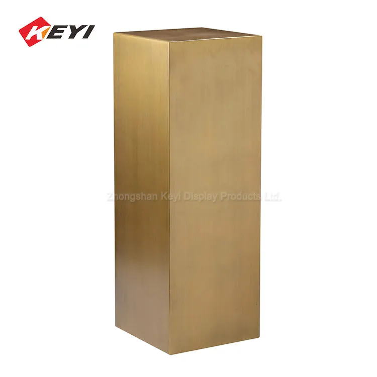 Custom Size Exhibition Gold Metal Plinth Pedestal