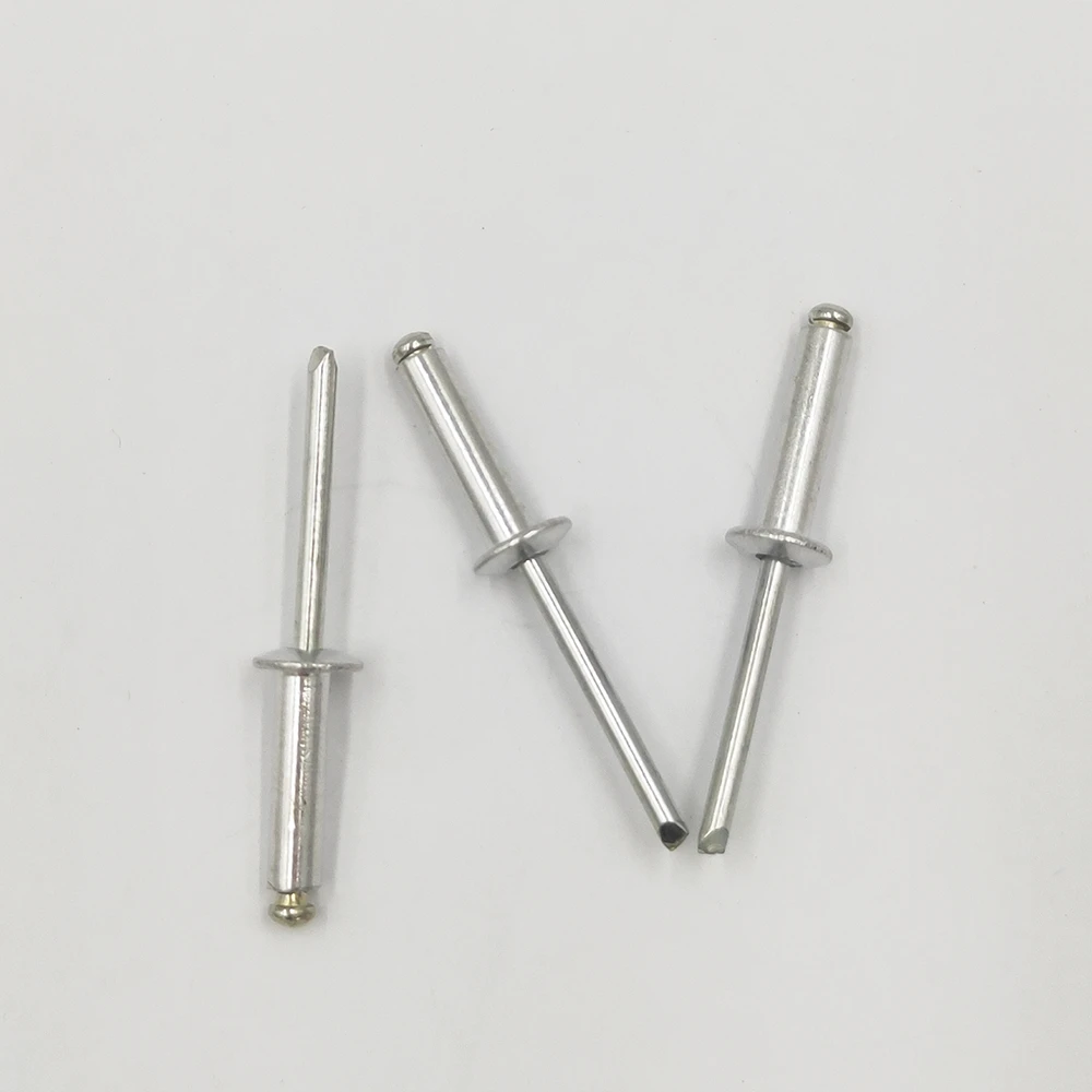 Din7337 Button Domed Head Silver Nail Open Type Steel Mandrel Aluminum ...