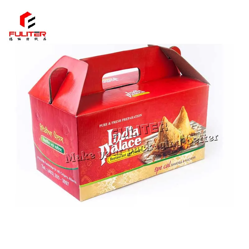 Custom Colored Food Paper Samosa Packing Boxes With Handle - Buy Samosa ...