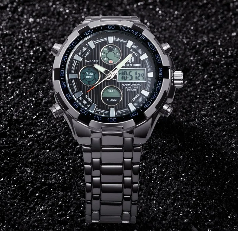 Golden Hour Led Digital Men Sports Watches Analog Military Quartz ...