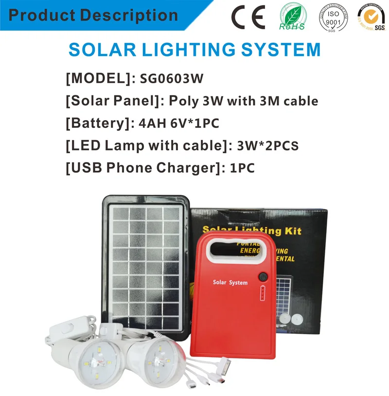Must Wholesale 3w Solar Panel Solar Power Mini Solar Light Kits System ...