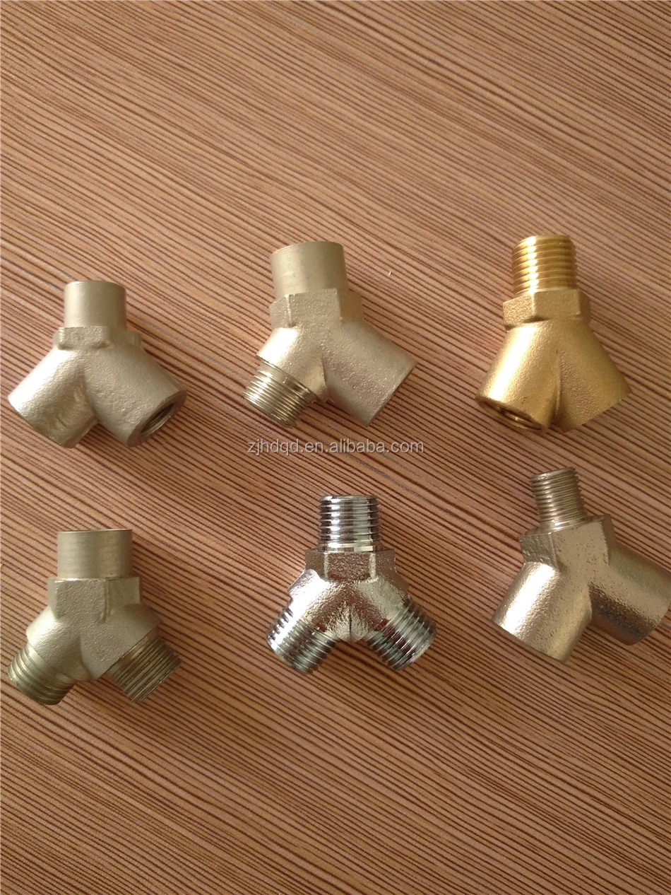 Brass Y-type Fitting,Y Shaped Three Way Copper Fitting - Buy Brass ...