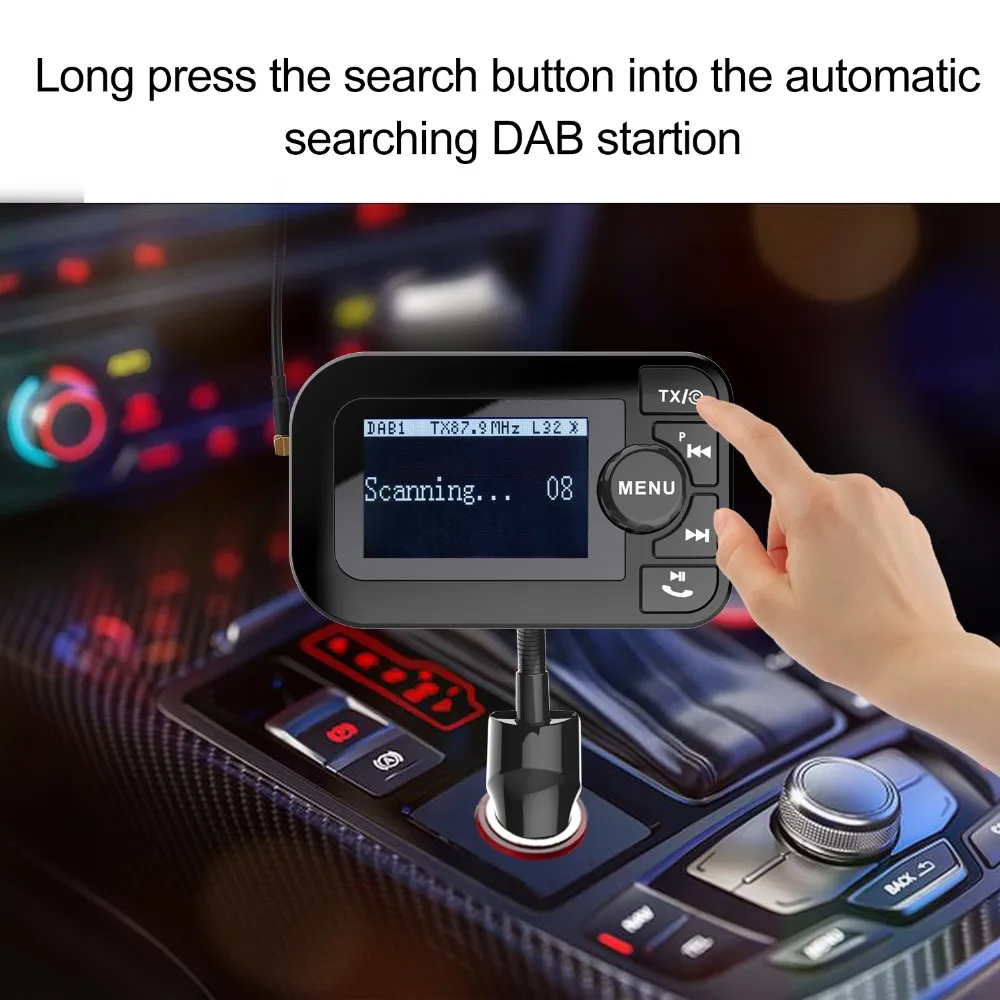 Dab/dab+ Car Radio Adapter Fm Transmitter Bluetooth Function Answering ...